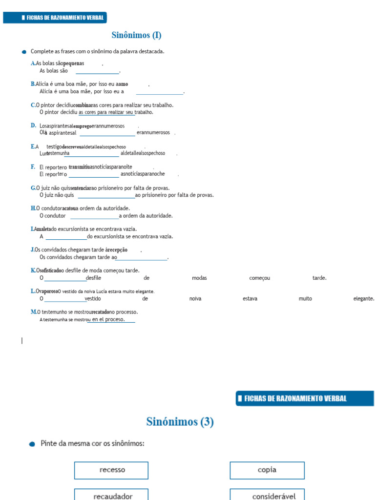 Raciocínio Verbal Quarto ano do Ensino Fundamental | PDF | Taxonomia vegetal | Nomenclatura botânica