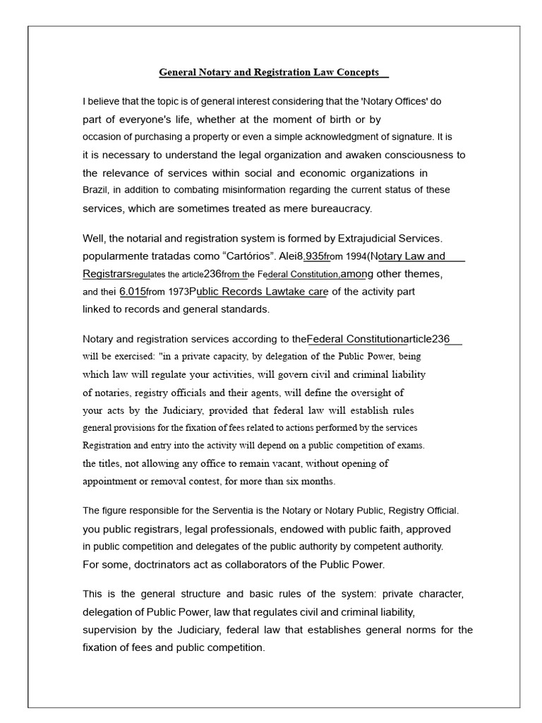 General Concepts of Notarial and Registration Law - Handbook | PDF ...