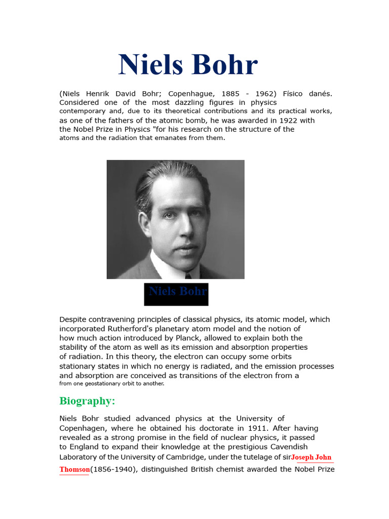 Niels Bohr | PDF | Niels Bohr | Electron