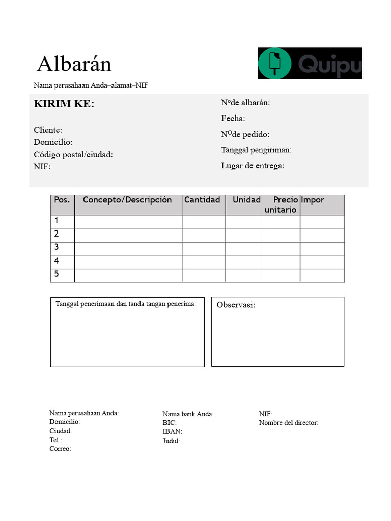 albaran-word-doc-plantilla-format | PDF