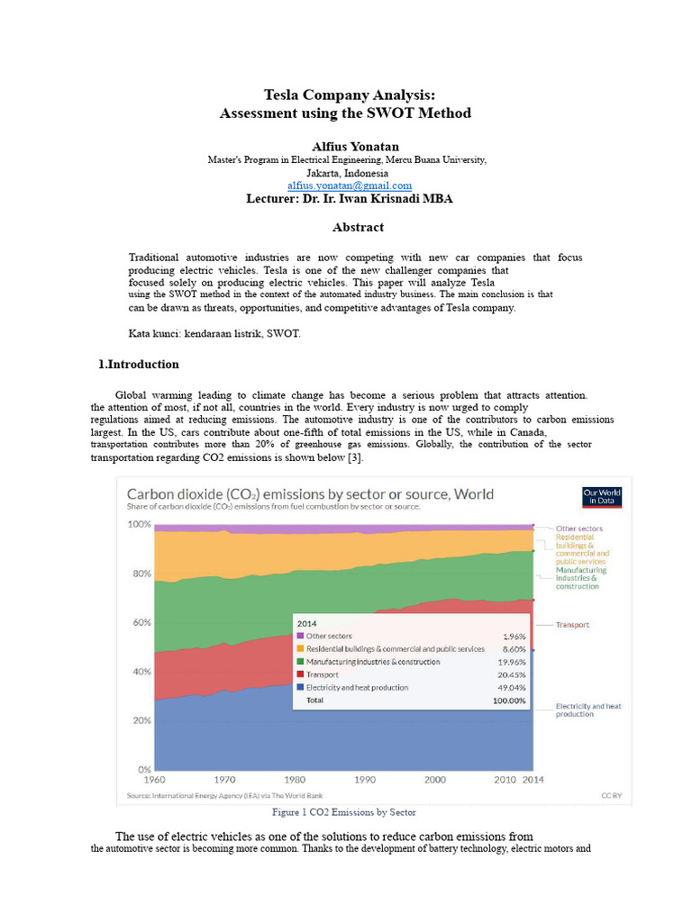 Analysis Company Tesla Assessment Using Swot Method - Compress | PDF ...