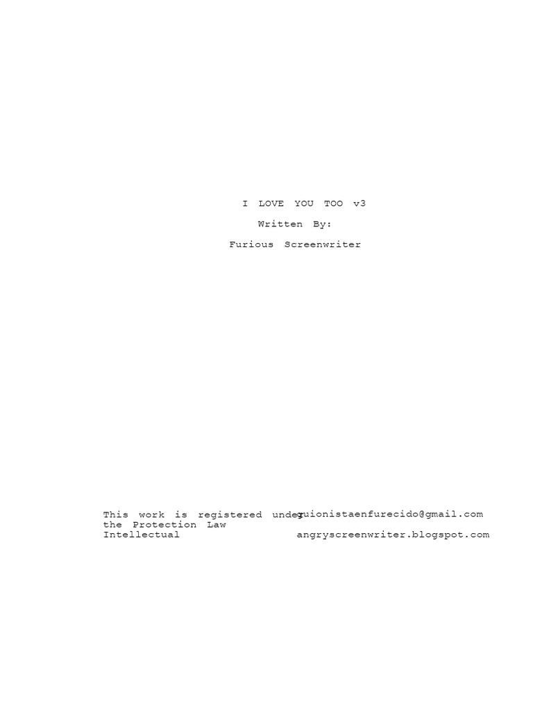 I LOVE YOU TOO v3 Screenwriter Enfu | PDF