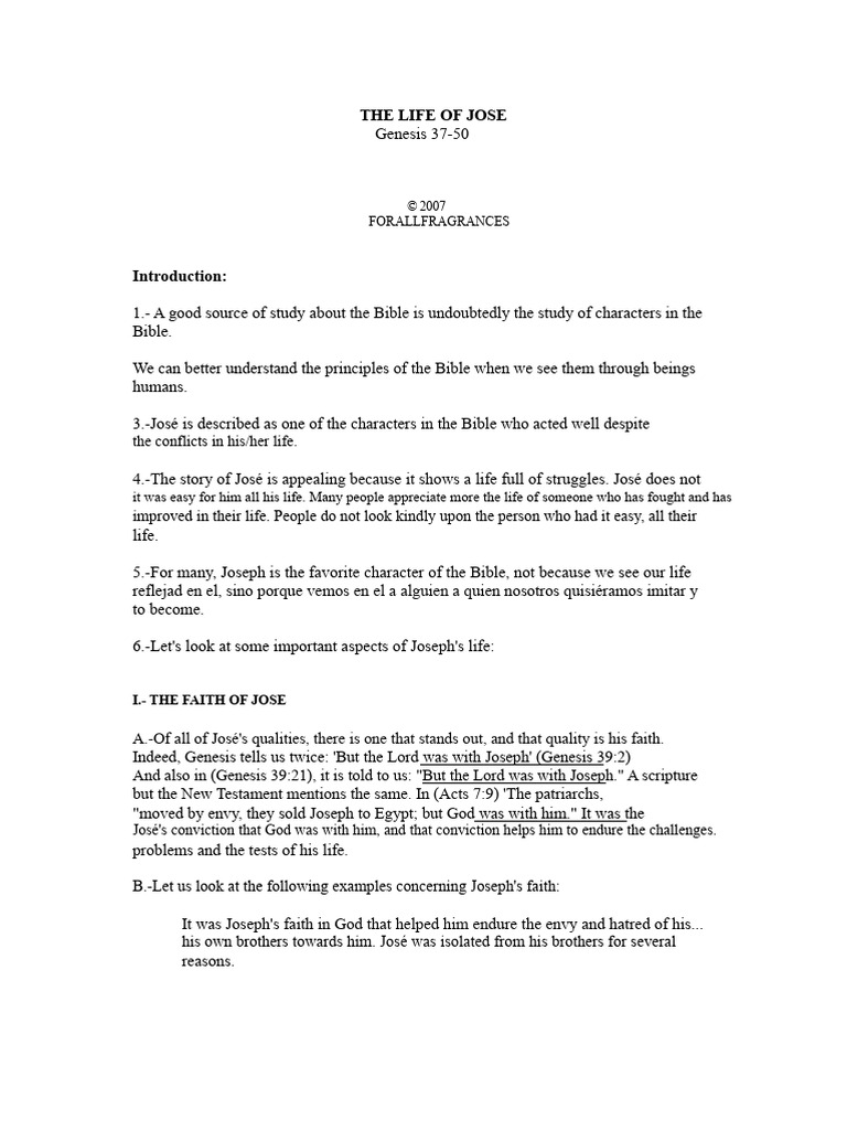 Joseph's Journey of Faith in Genesis | PDF | Book Of Genesis | Old ...