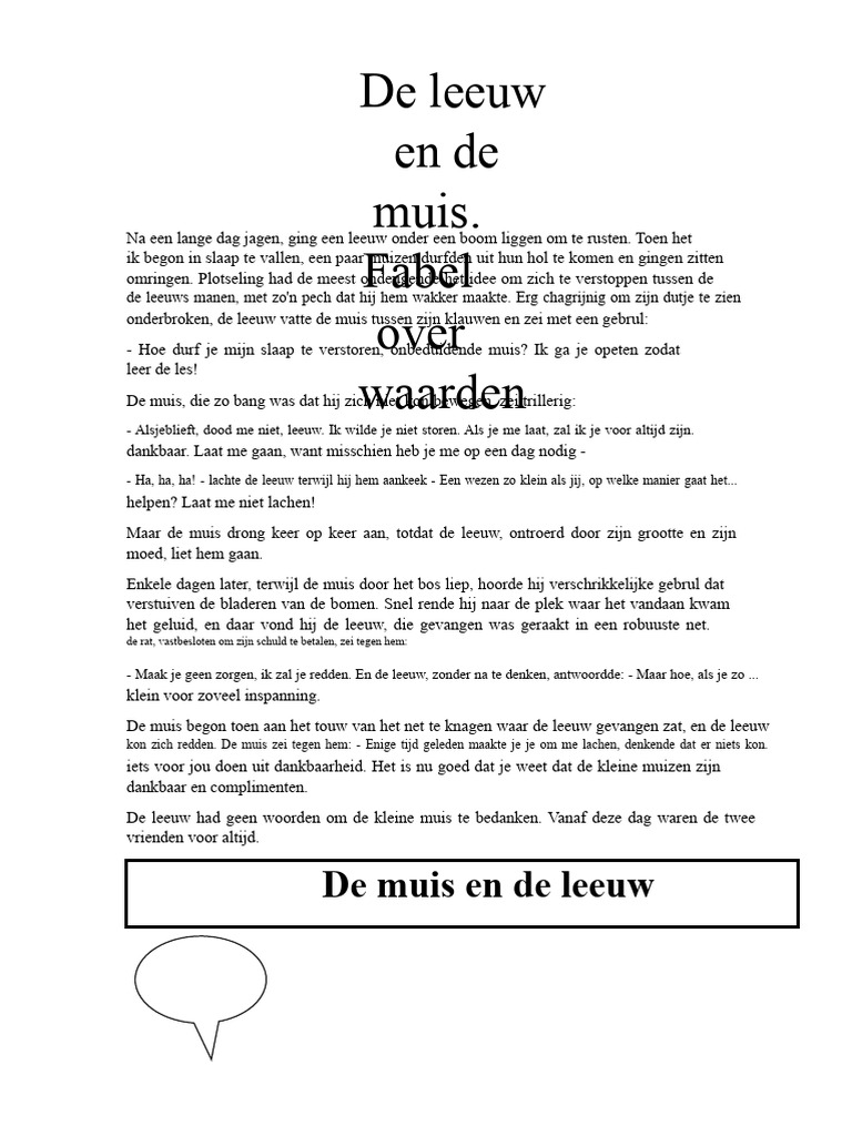 De Muis en de Leeuw | PDF