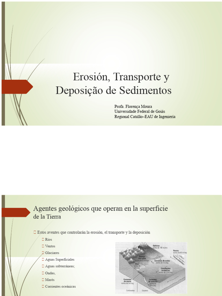 Clase 03 - Erosión, Transporte y Deposición de Sedimentos | PDF ...