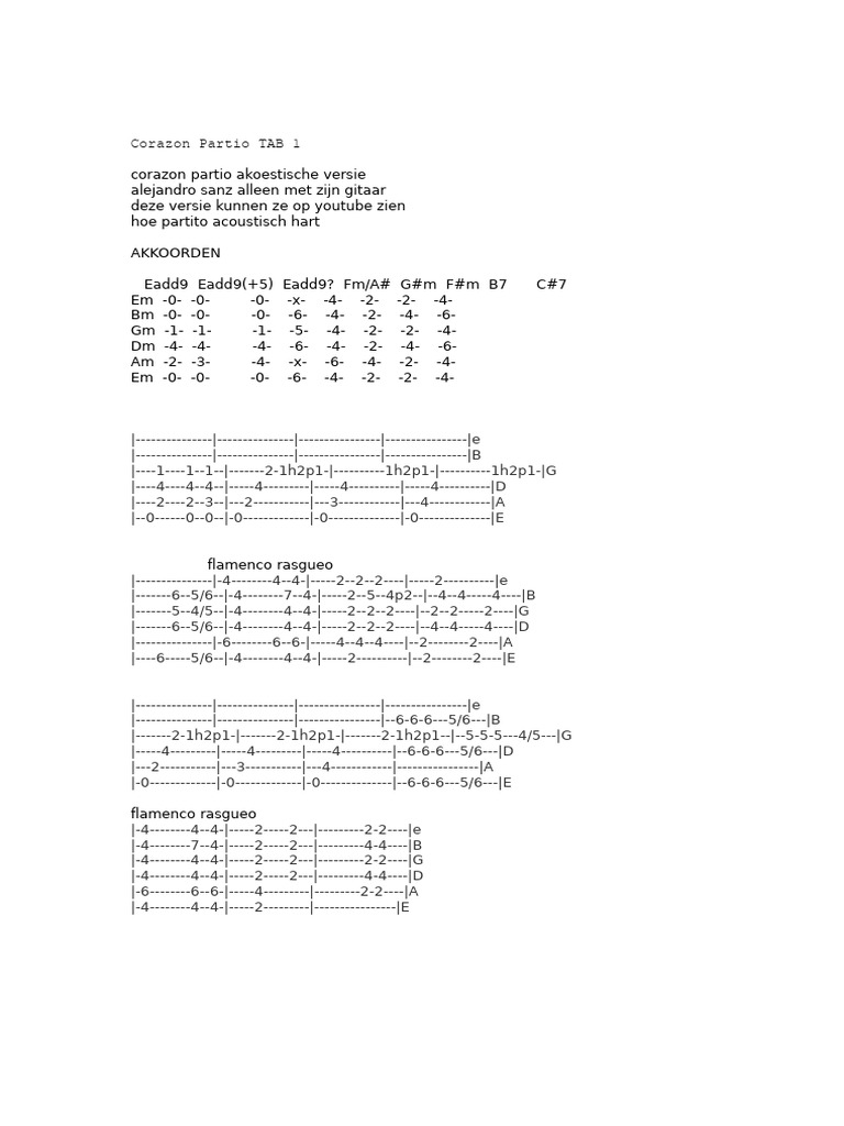 Corazon Partio TAB 1 | PDF