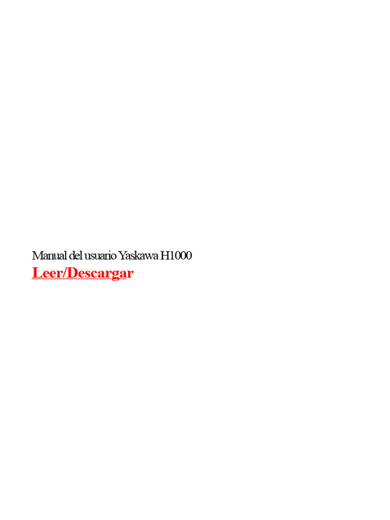 manual del usuario yaskawa h1000 | PDF | Ingeniería mecánica