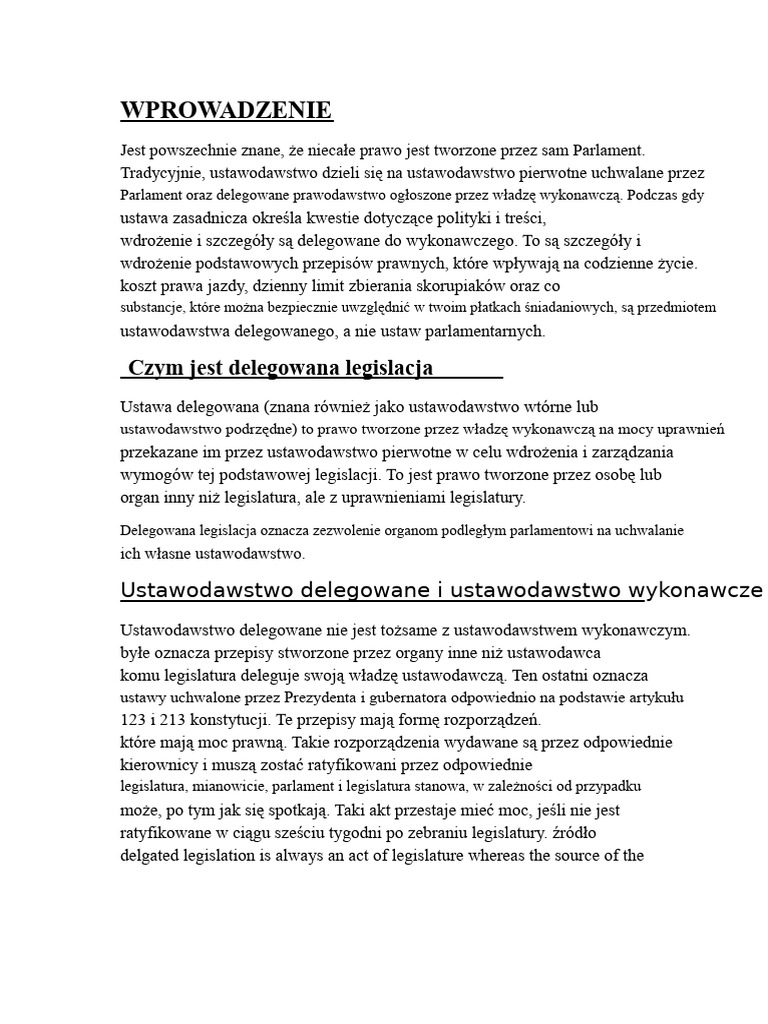 Delegowana Legislacja | PDF