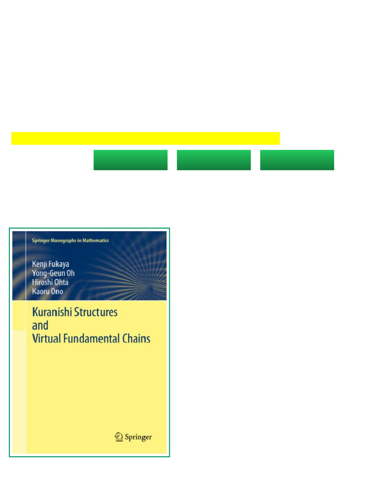(Ebook) Kuranishi Structures and Virtual Fundamental Chains by Kenji Fukaya, Yong-Geun Oh ...