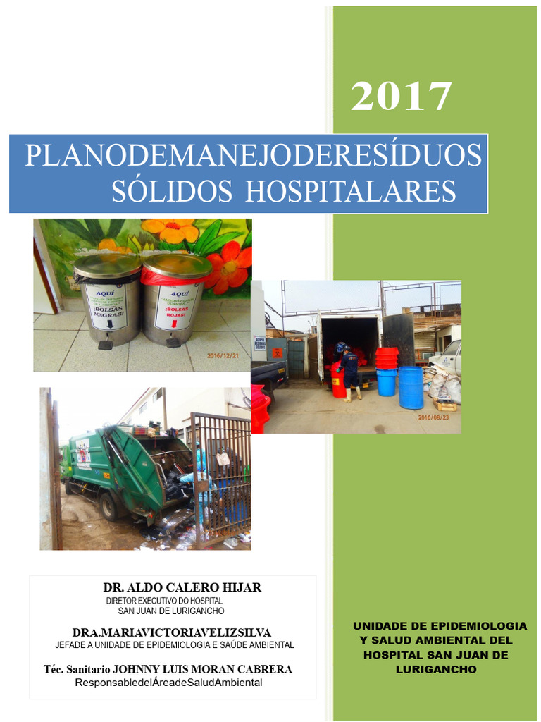 Plano de Sjl Resíduos Sólidos Hospitalares Classes Área do Hospital ...