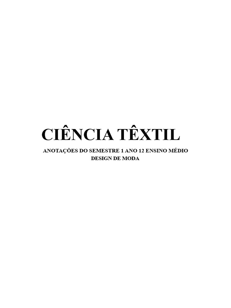 CIÊNCIA TÊXTIL | PDF | Têxteis | Fibras