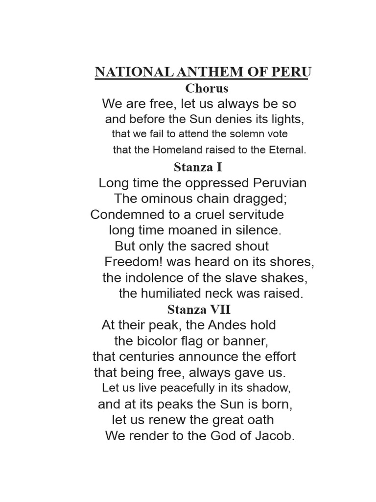 National Anthem of Peru | PDF | Peru