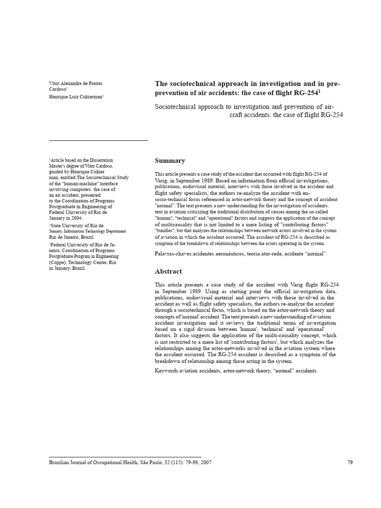 Accident - The Case of Flight VARIG RG-254 | PDF | Aviation Accidents ...
