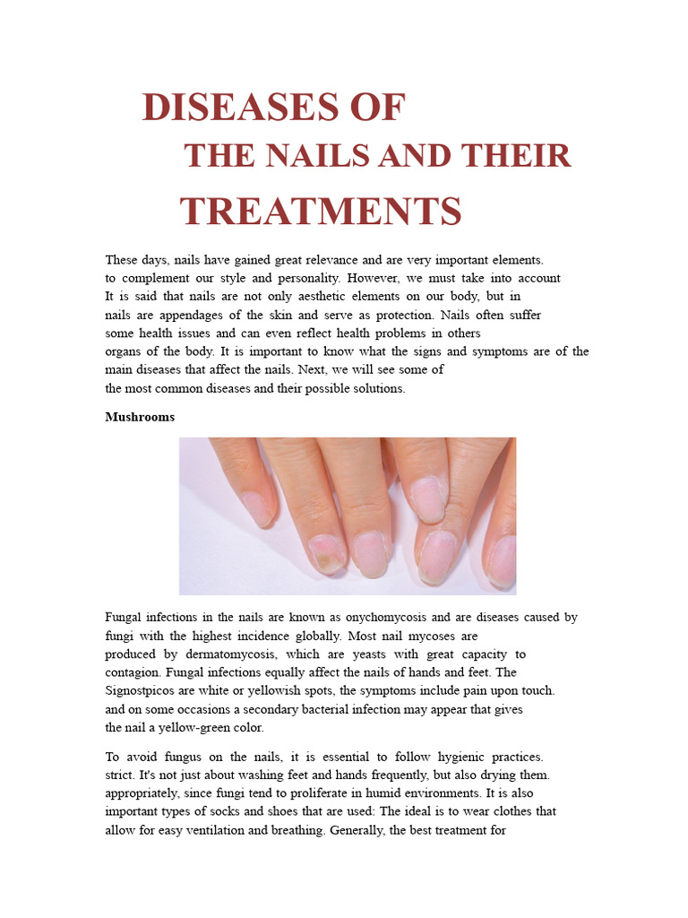 Nail Diseases and Treatments Guide | PDF | Nail (Anatomy) | Epidermis