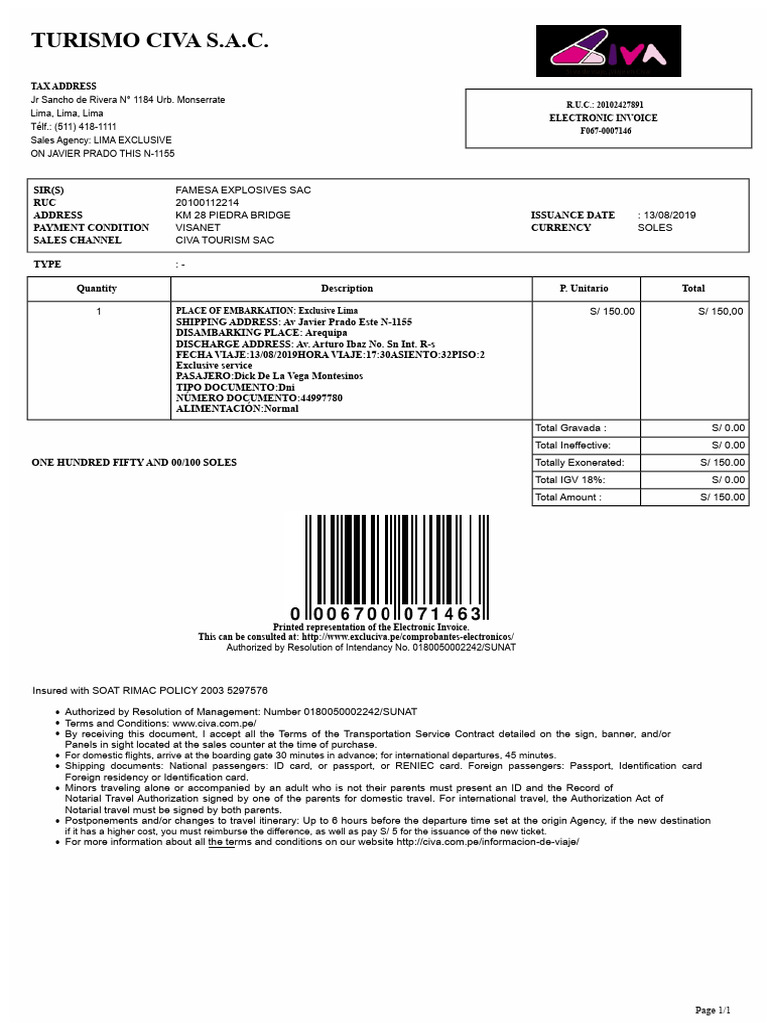 Electronic Invoice | PDF | Identity Document | Government And Personhood