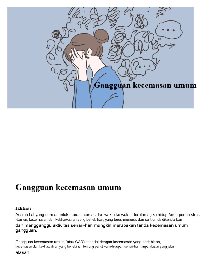 Panduan Lengkap Gangguan Kecemasan Umum | PDF