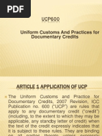 UCP 600: Rules for Documentary Credits | PDF | Letter Of Credit | Reference