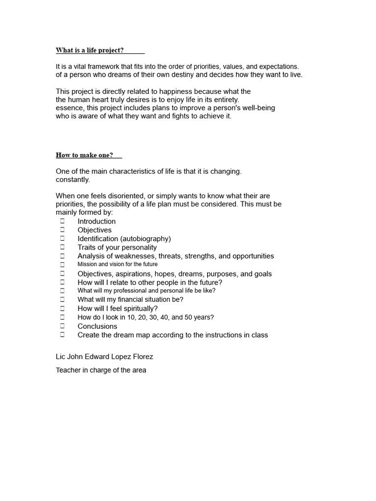 Life Project 11 | PDF