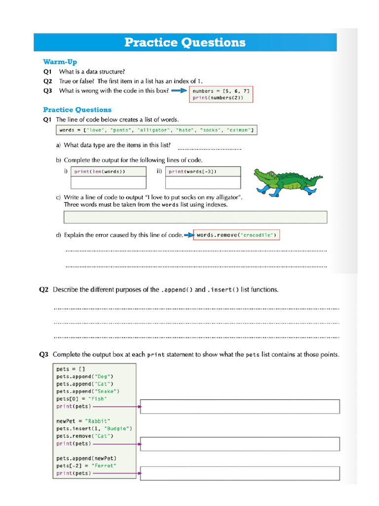 Practice Questions List | PDF
