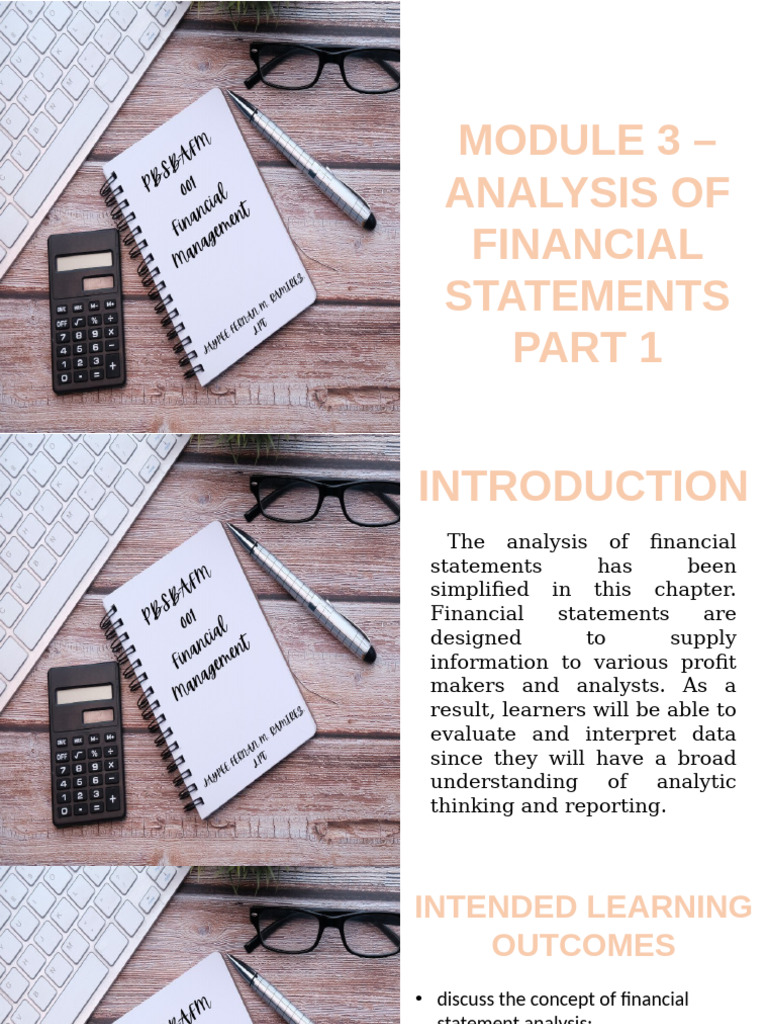 Module 3 - Analysis of Financial Statements Part 1 | PDF | Analysis ...