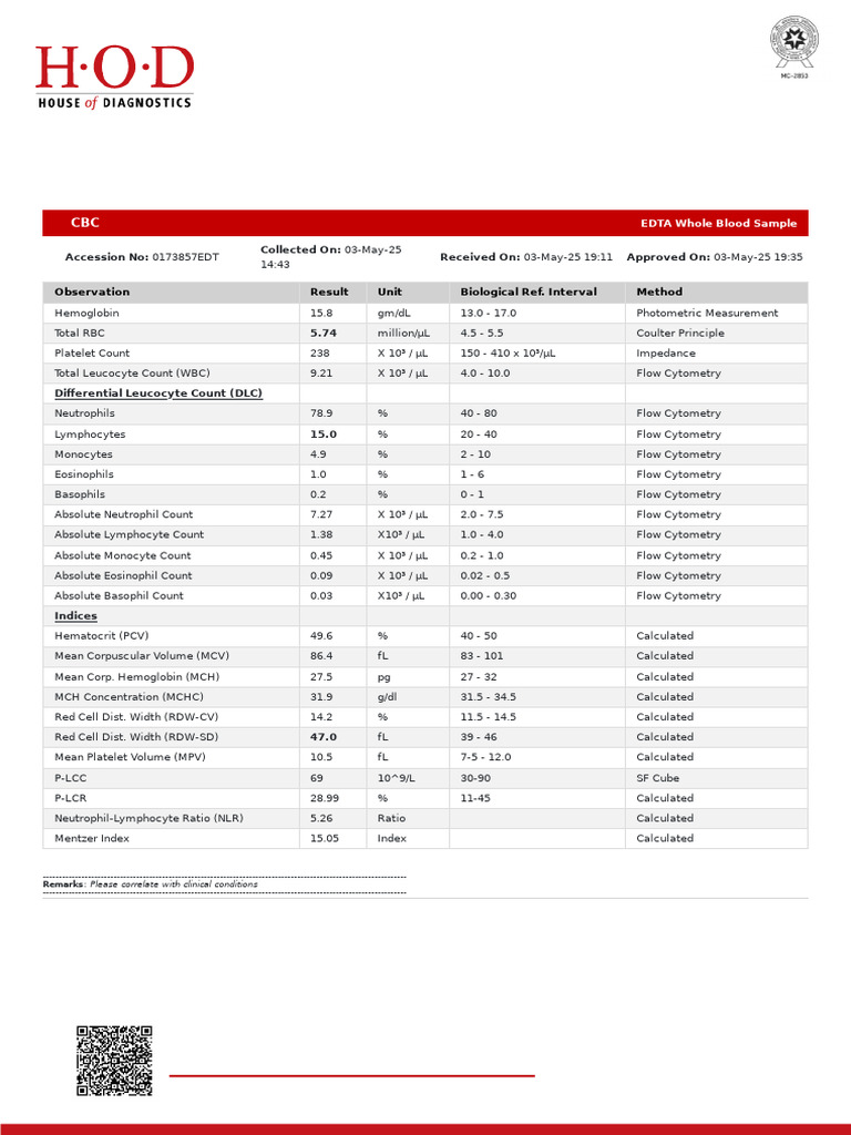 Hod Report | PDF | Blood | Hematology