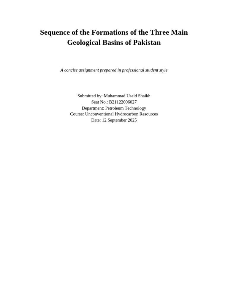 Sequence of Formations Pakistan | PDF | Petroleum Reservoir | Stratigraphy