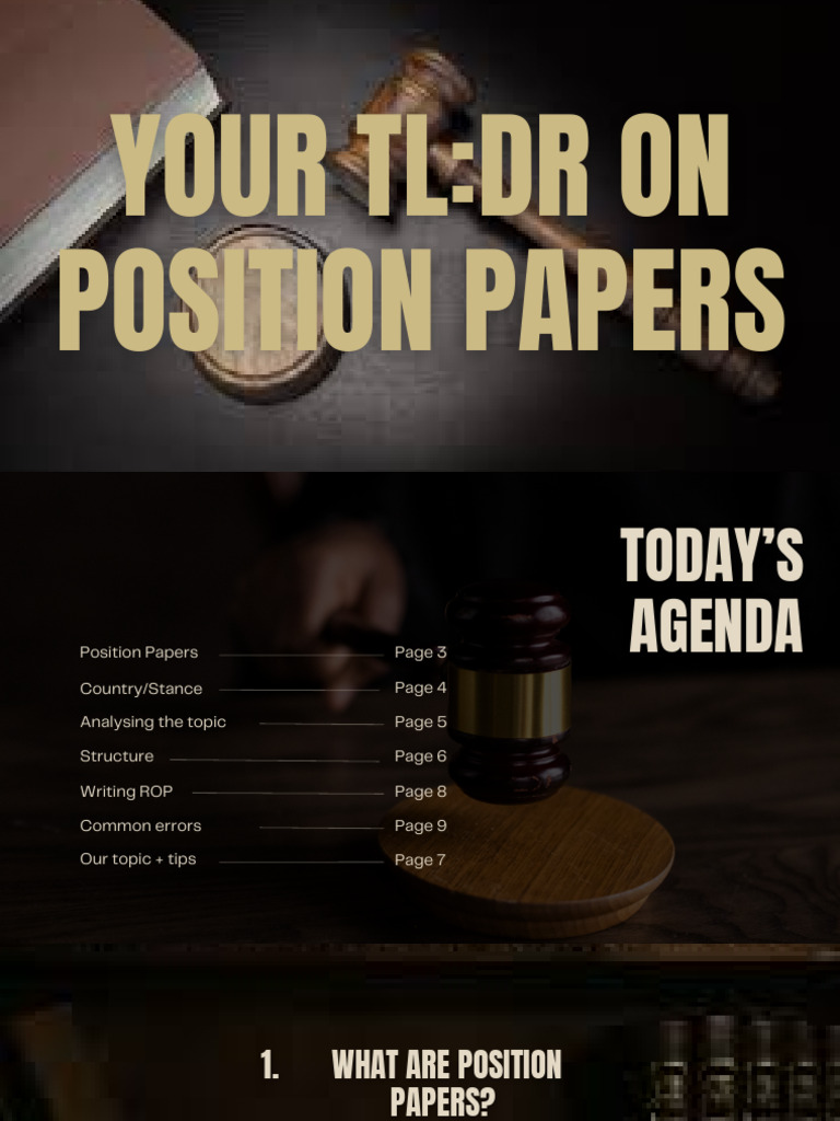 NCMUN 2025 Delegate Training Slides - Position Paper | PDF | Policy