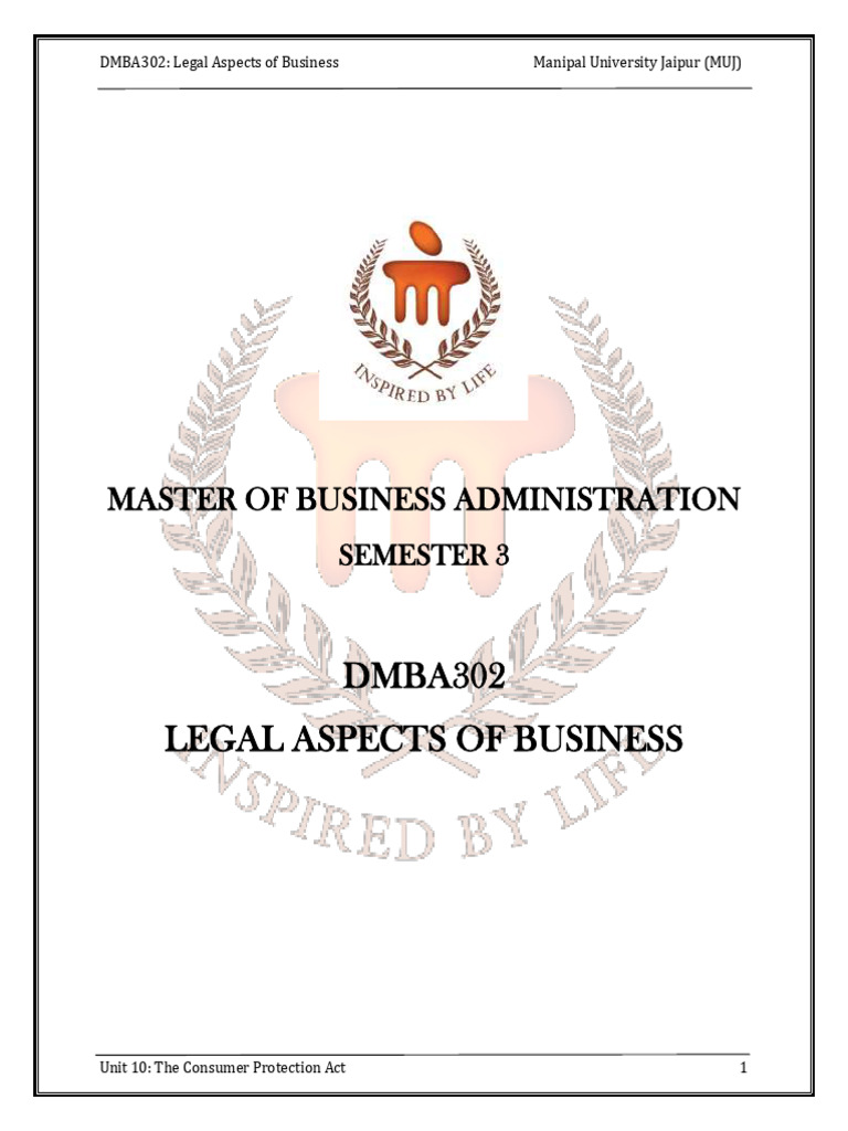 DMBA302 Unit-10 - V1.1 | PDF | Consumer Protection | Complaint