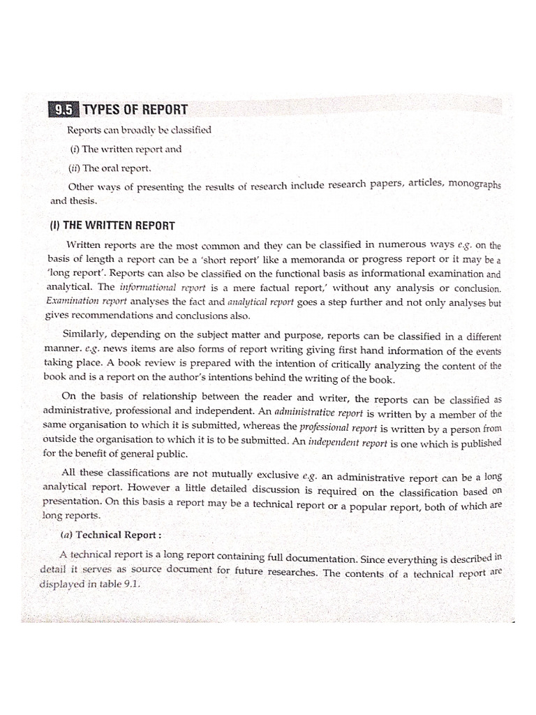 Types of Reports | PDF