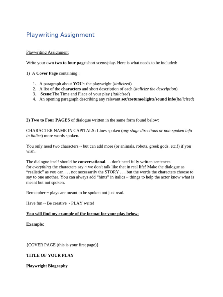 Playwriting Project 101 Summer 21-1-1 | PDF