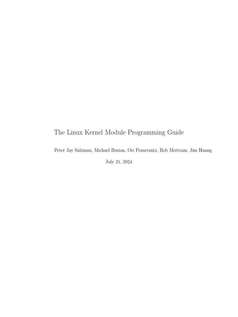 lkmpg | PDF | Parameter (Computer Programming) | Kernel (Operating System)