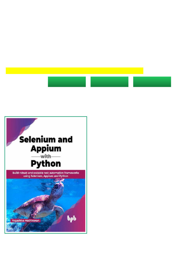 (Ebook) Selenium and Appium with Python: Build robust and scalable test ...