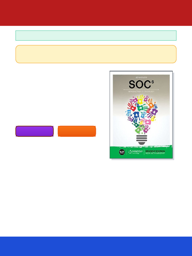 SOC 6: Introduction to Sociology 6th Edition Nijole V. Benokraitis ebook full quality version ...