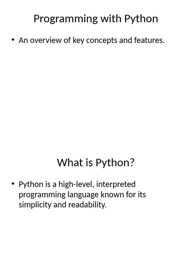 Programming With Python Presentation | PDF