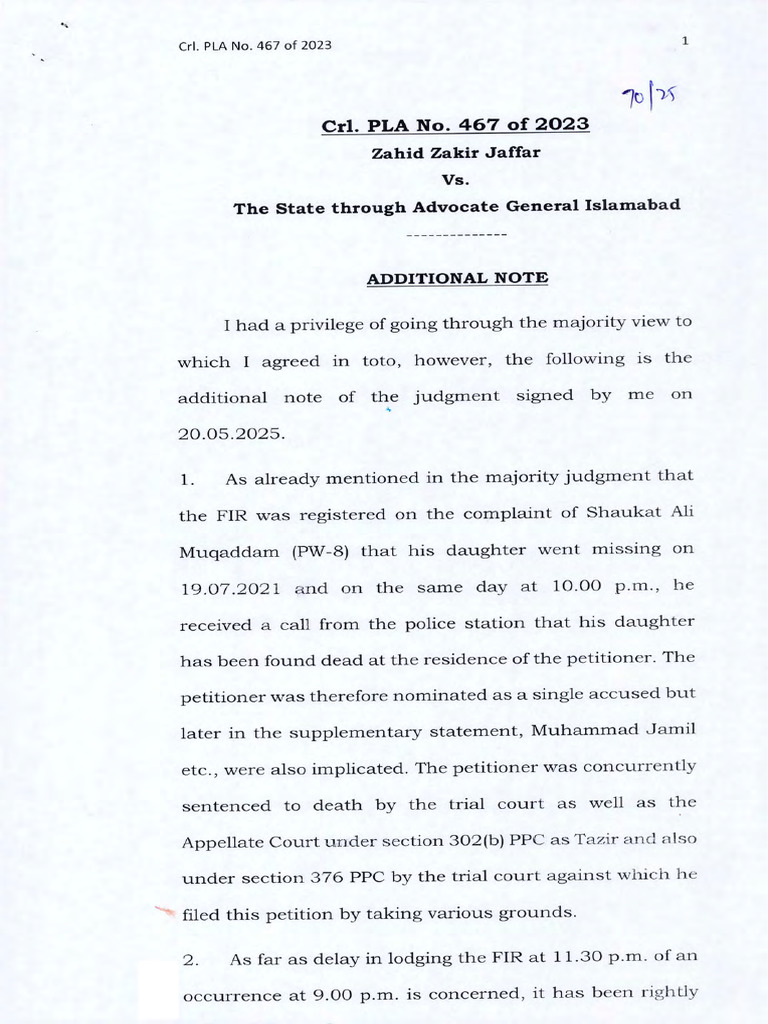 Islamabad Murder Case Judgment Summary | PDF | Justice | Crime & Violence