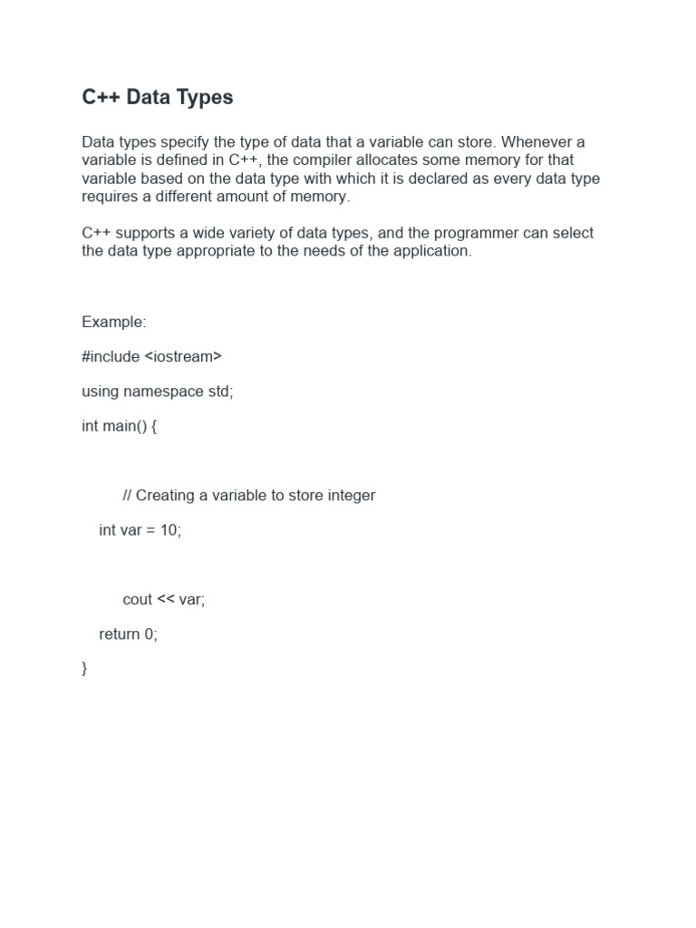 C++ chapter 2 | PDF | Pointer (Computer Programming) | Integer ...