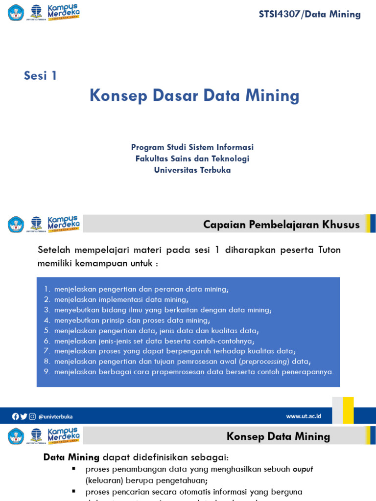 Sesi 1 - Konsep Dasar Data Mining | PDF