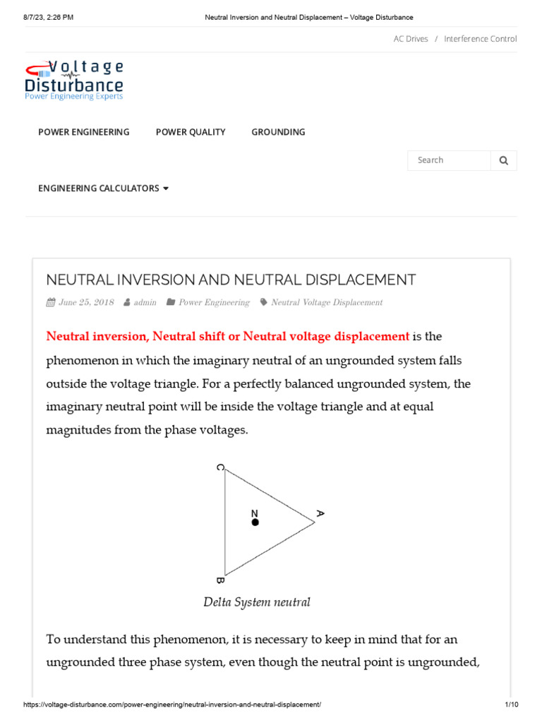 Neutral Inversion - Voltage Disturbance | PDF | Electrical Impedance ...