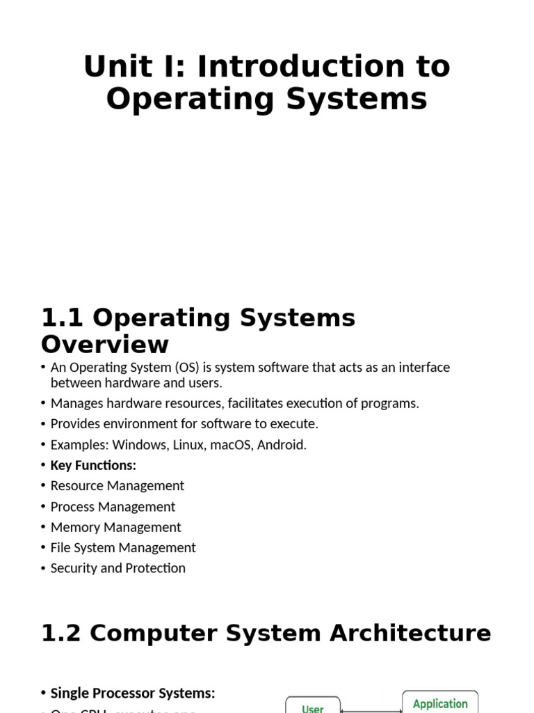 Unit I | PDF | Operating System | Kernel (Operating System)
