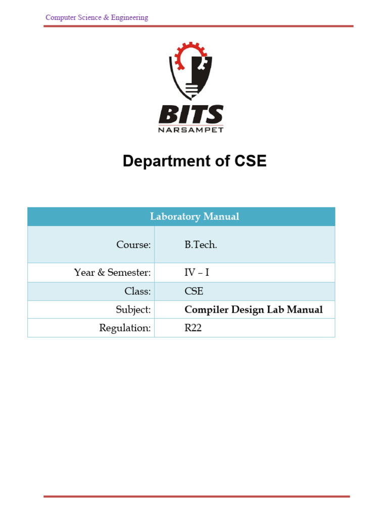Compiler Design Lab Manual | PDF | Parsing | Grammar