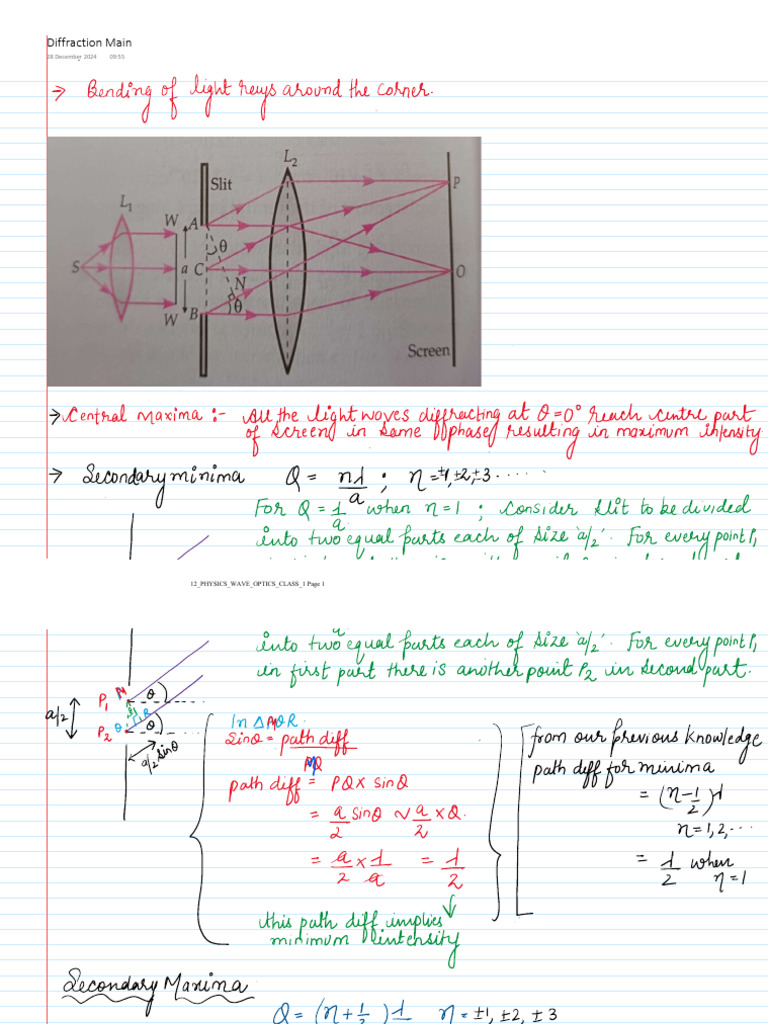 XII Wave Optics Notes Updated | PDF