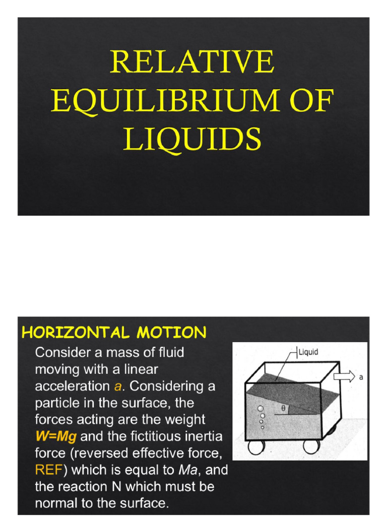 Chapter 05 Relative Equilibrium of Liquids | PDF