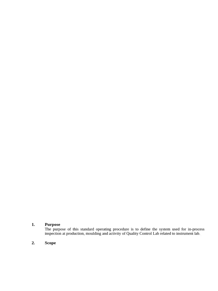 In-Process Inspection SOP for Medical Devices | PDF | Medical Device