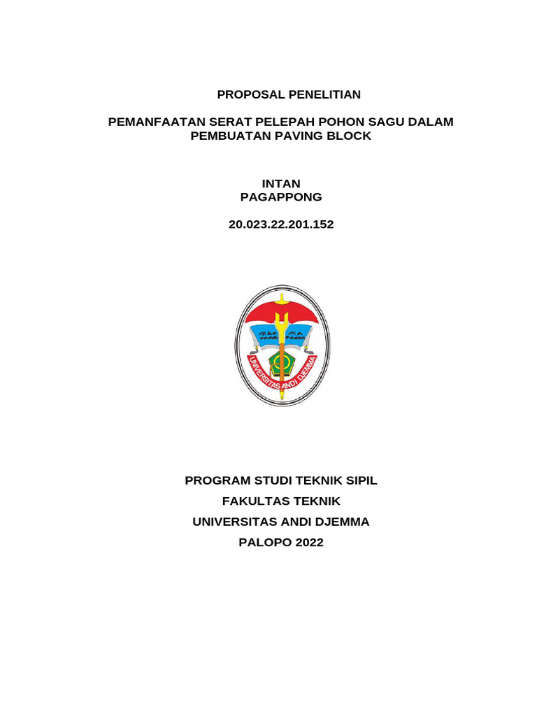 Pemanfaatan Serat Sagu untuk Paving Block | PDF