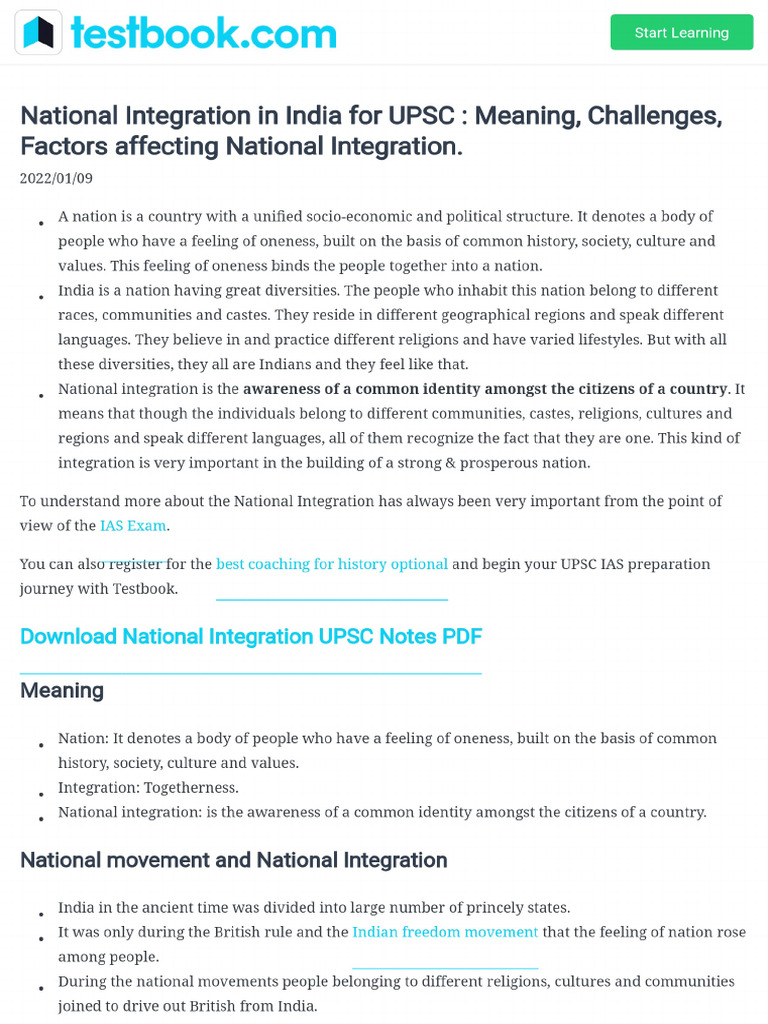 National Integration | PDF