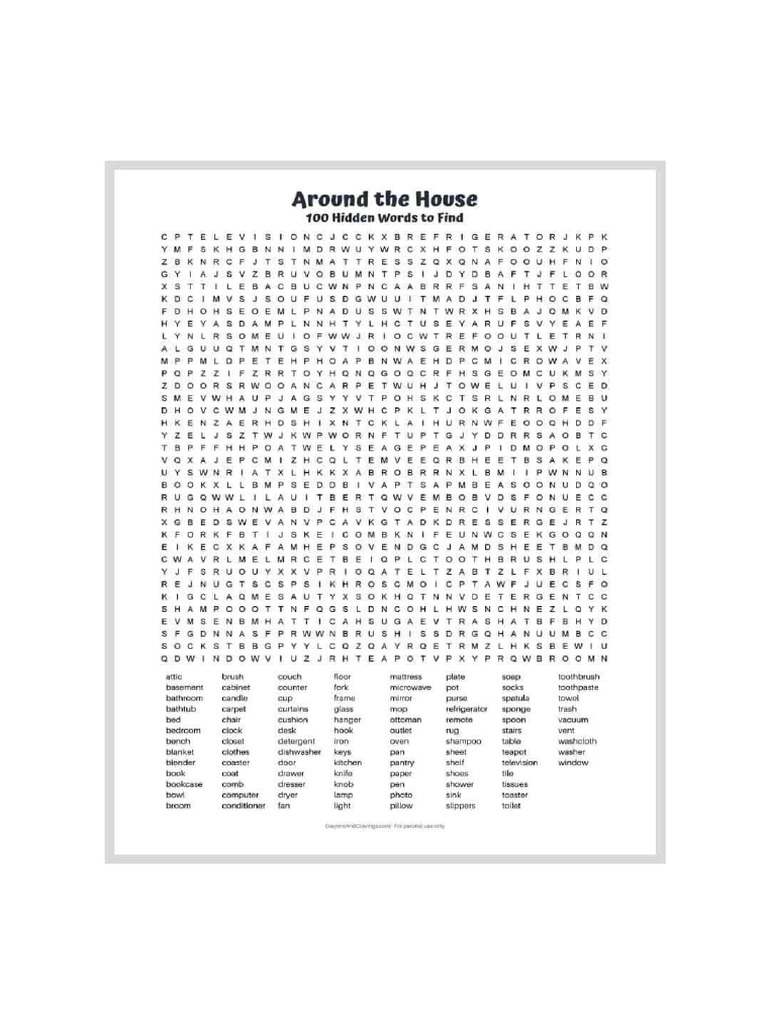 100 Word Word Search 1 | PDF