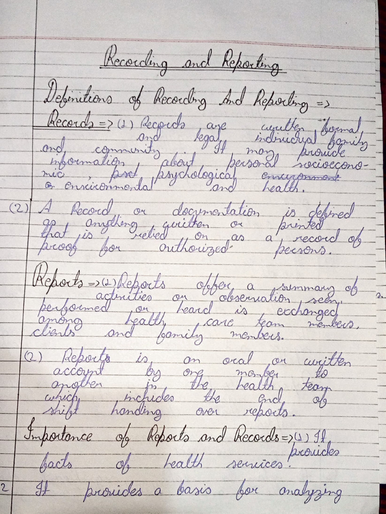 Recording and Reporting by Abhi | PDF