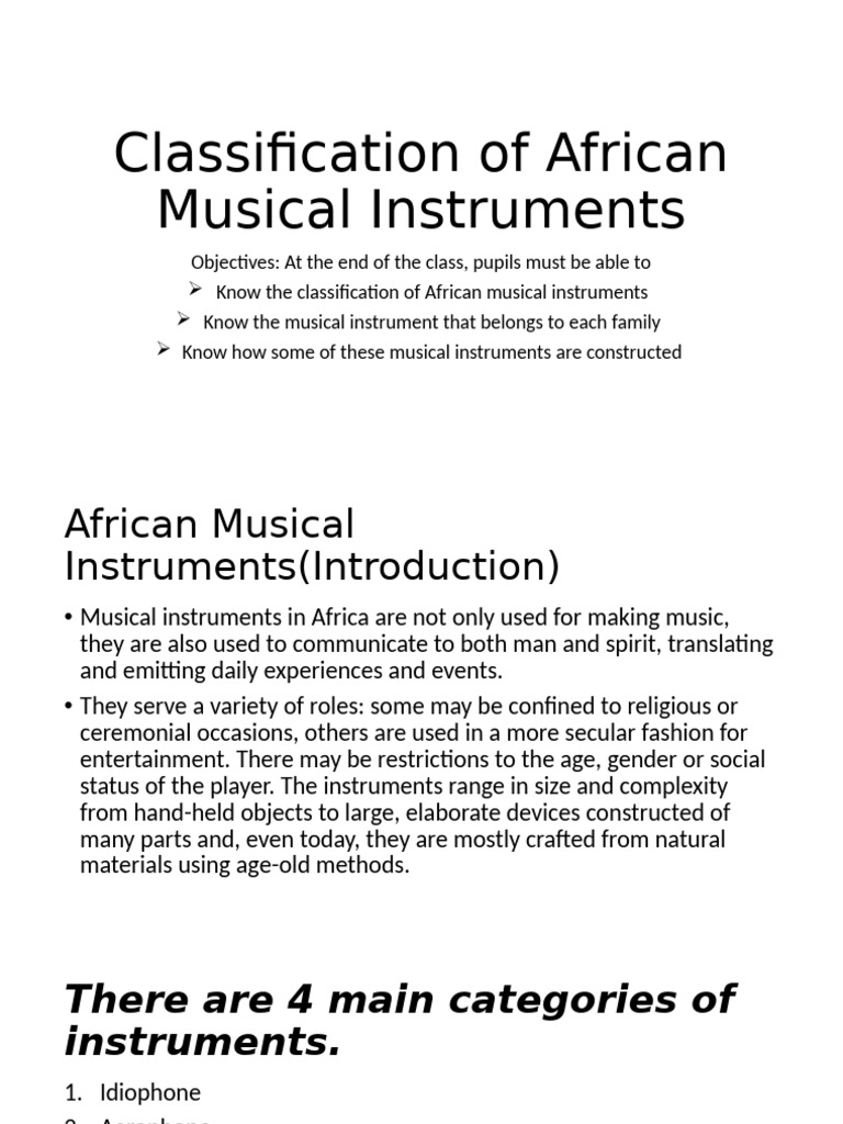 African Musical Instruments Classification | PDF