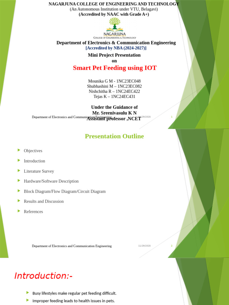 Mini Project Presentation Template-1 | PDF | Internet Of Things | Electronic Engineering