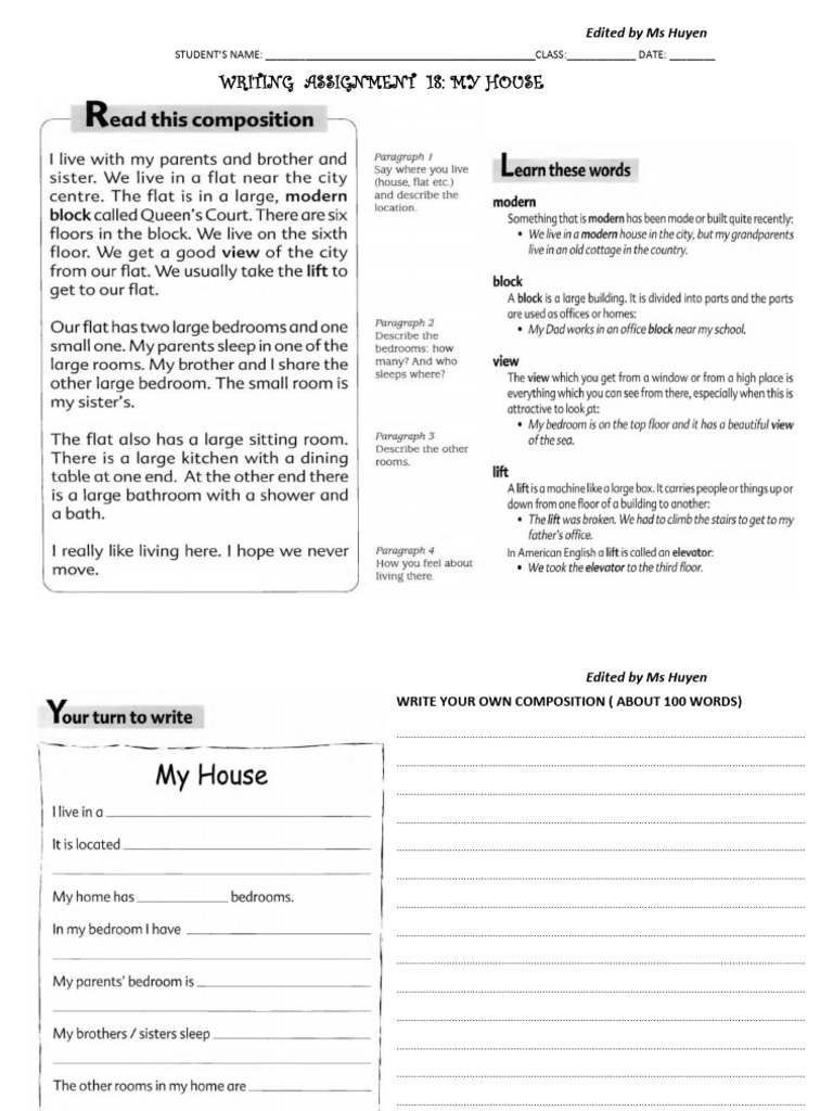 Writing Assignment 18- MY HOUSE | PDF